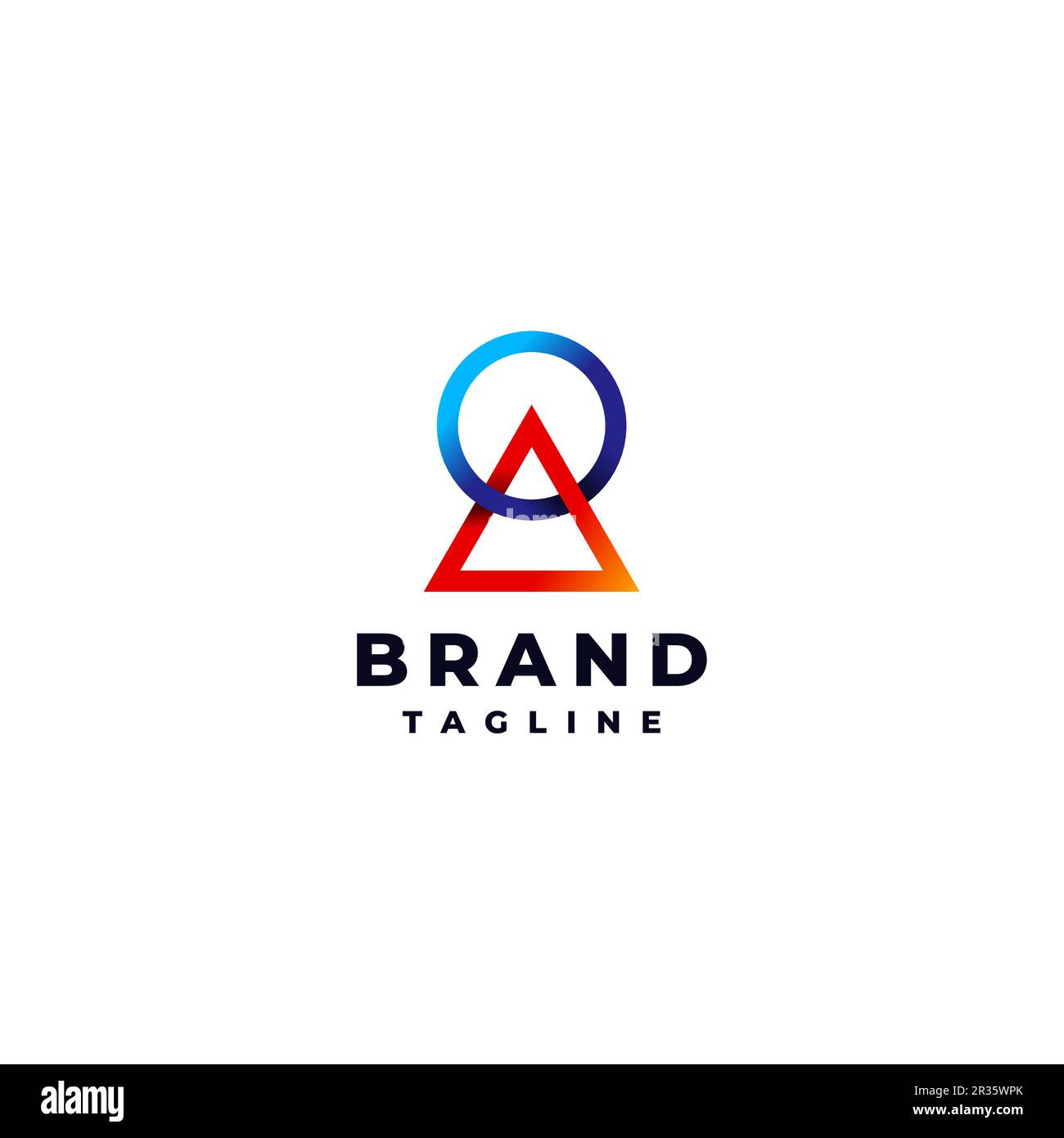 Simple Triangle and Circle Shape Logo Design Into One Symbol Stock ...