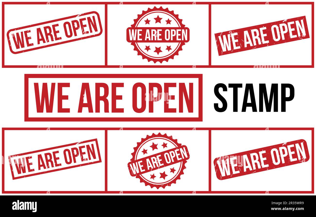 We Are Open rubber grunge stamp set vector Stock Vector Image & Art - Alamy