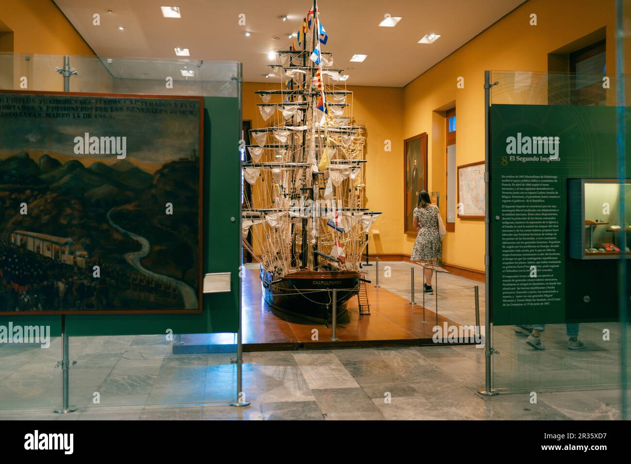 Mexico City, FEB 2023 Interior view of the historical castle ...