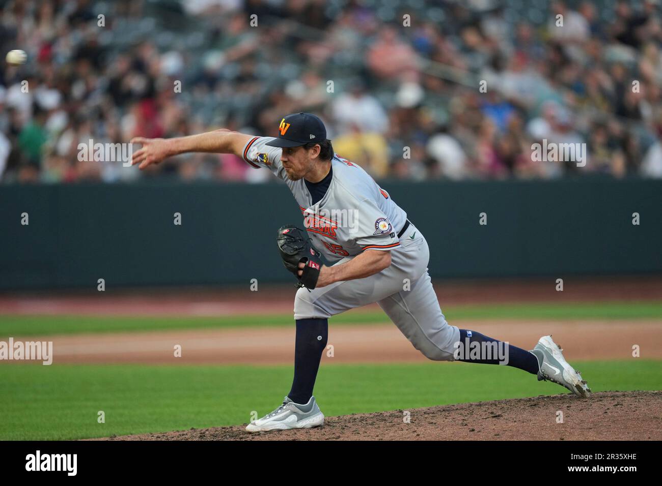 Salt Lake UT, USA. 20th May, 2023. Las Vegas pitcher Trevor May (65 ...