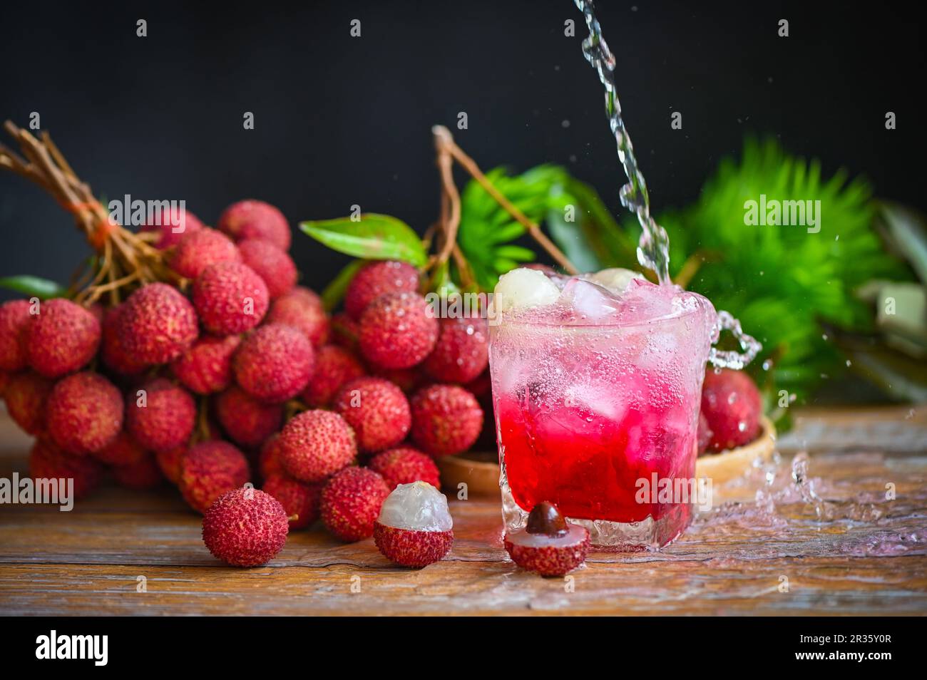 lychees on table, fresh ripe lychee fruit tropical fruit lychee juice ...