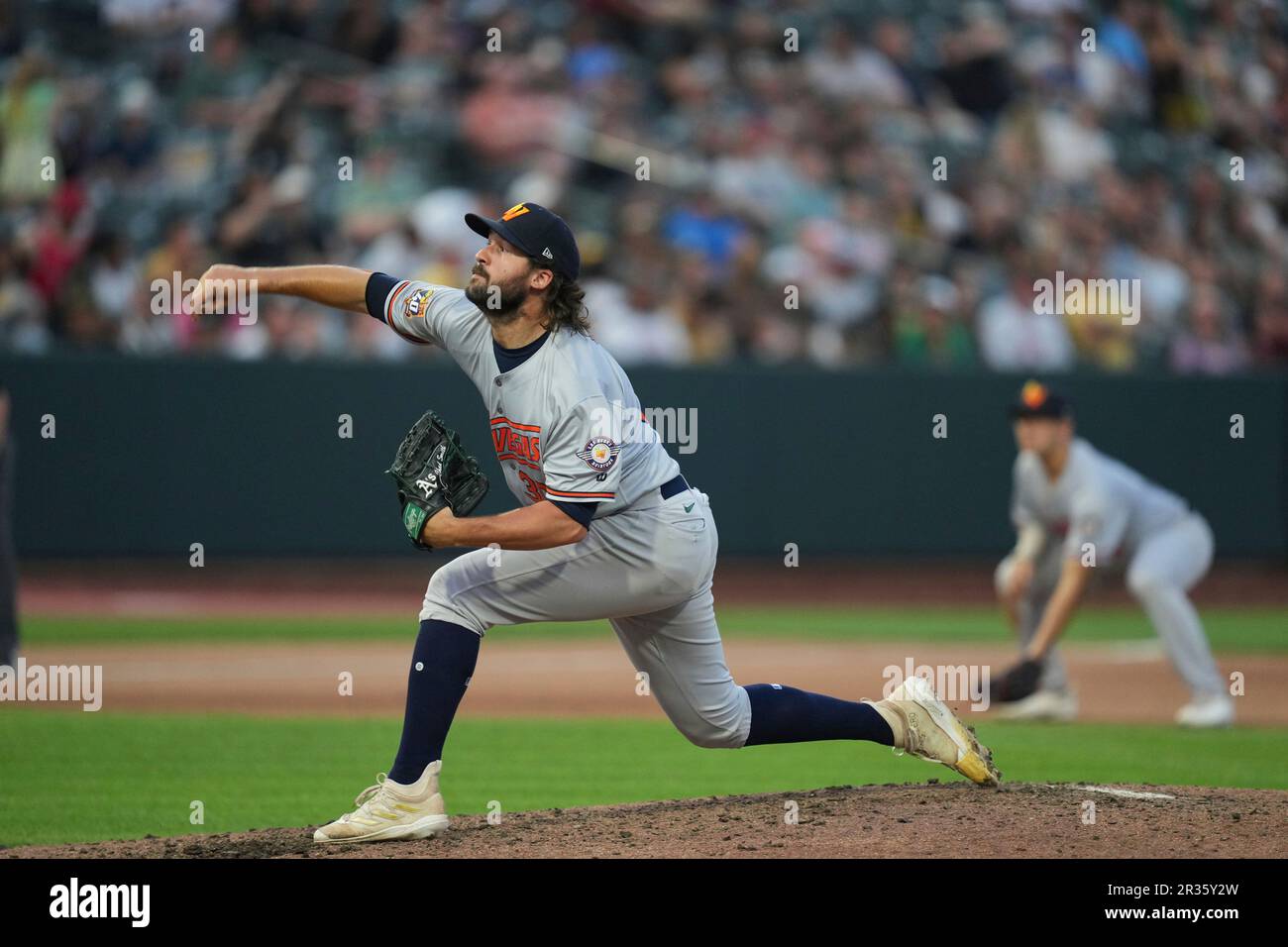 Salt Lake UT, USA. 20th May, 2023. Las Vegas pitcher Chad Smith (30 ...