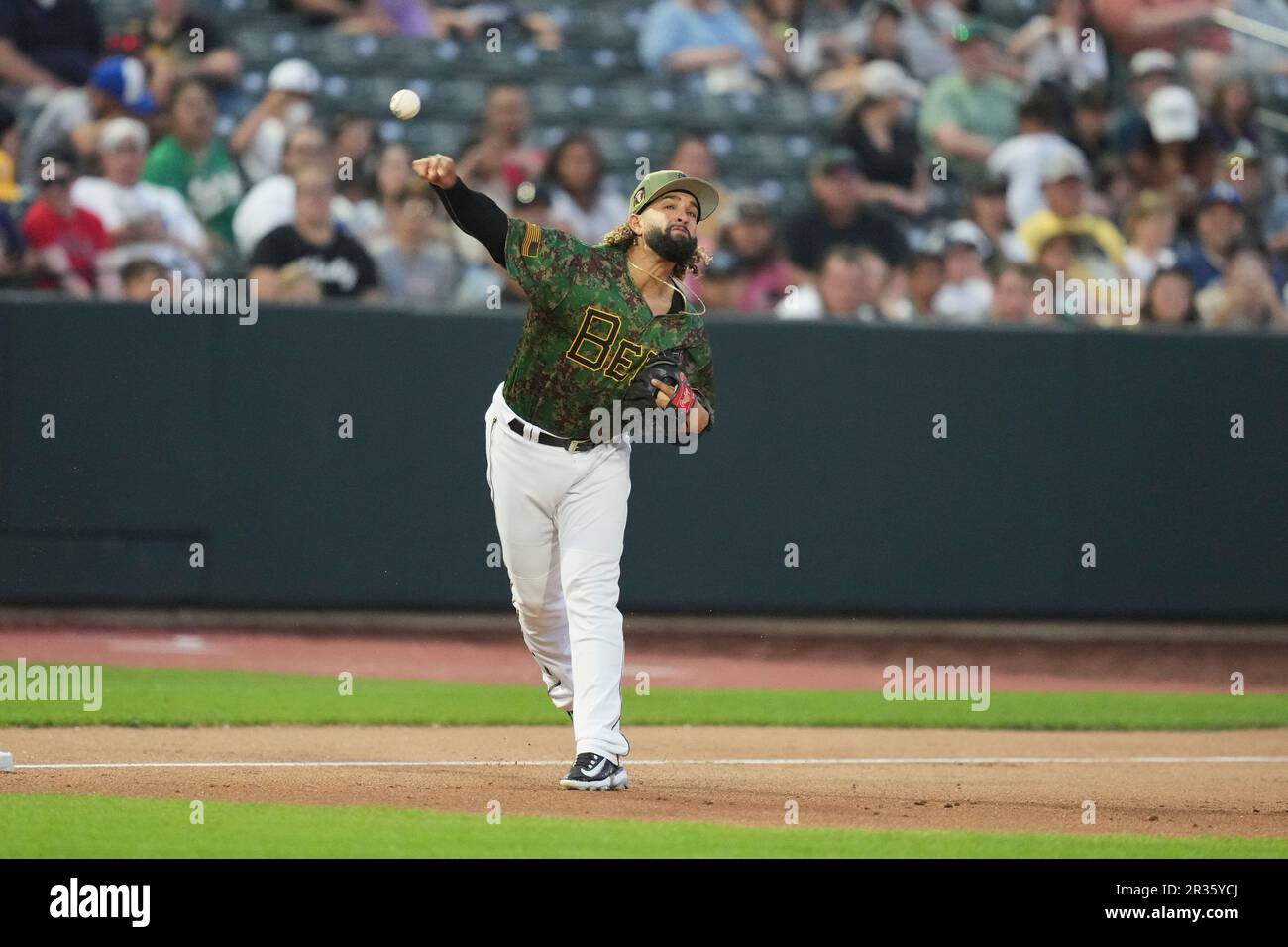 Salt Lake UT, USA. 20th May, 2023. Salt Lake third baseman Jack Lopez ...