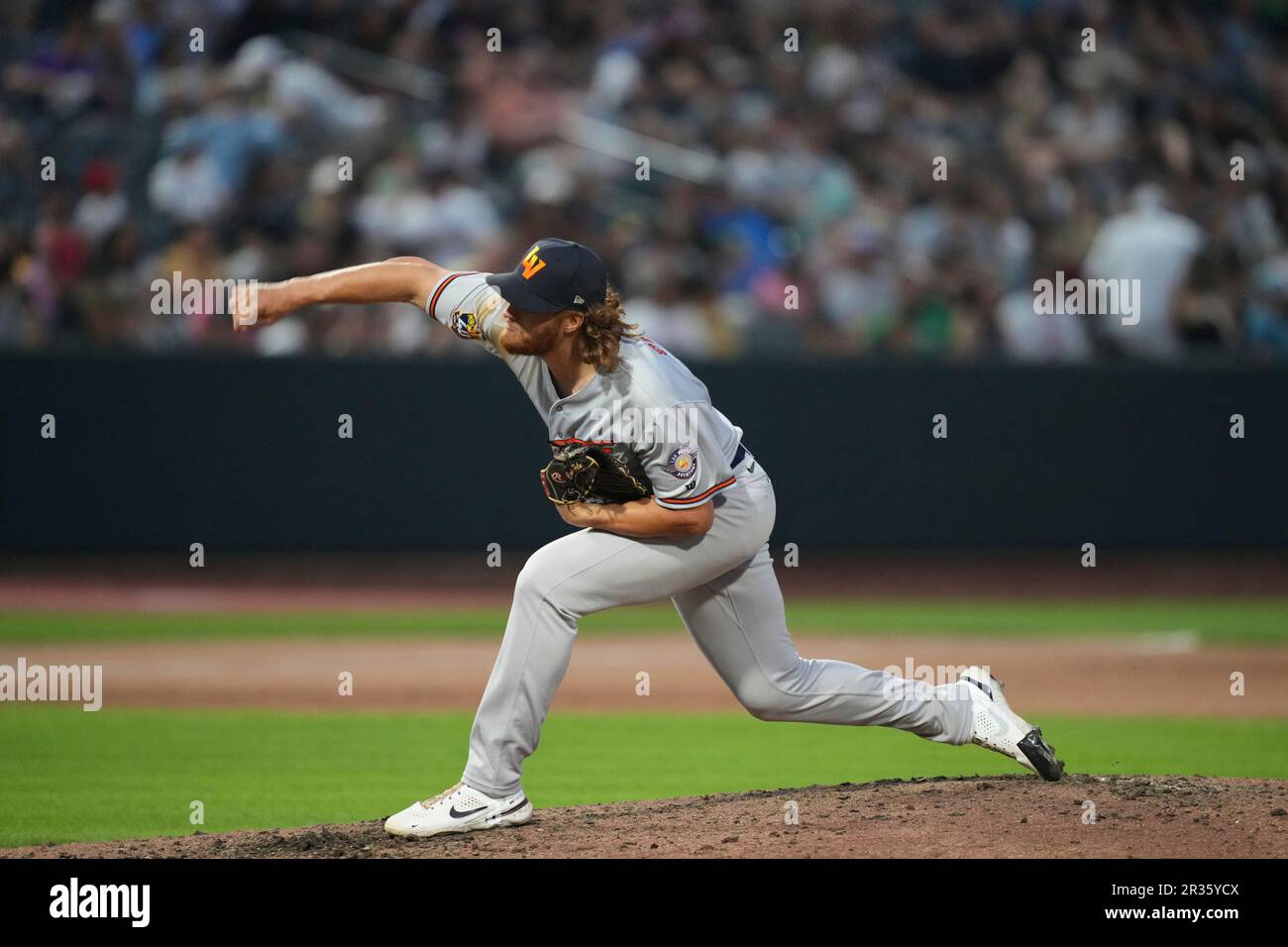 Salt Lake UT, USA. 20th May, 2023. Las Vegas pitcher Colin Palouse (32 ...