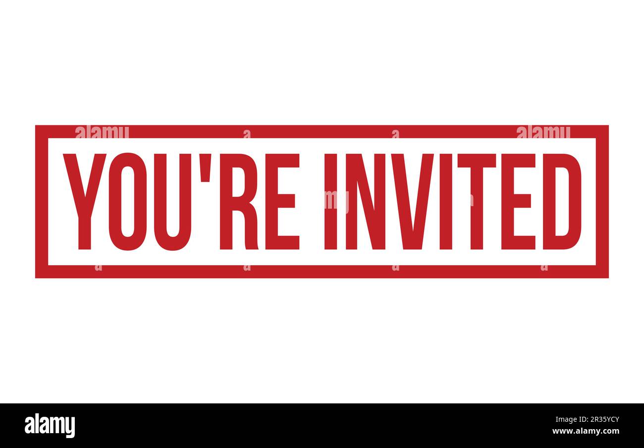 Red You’re Invited Rubber Stamp Seal Vector Stock Vector Image & Art ...