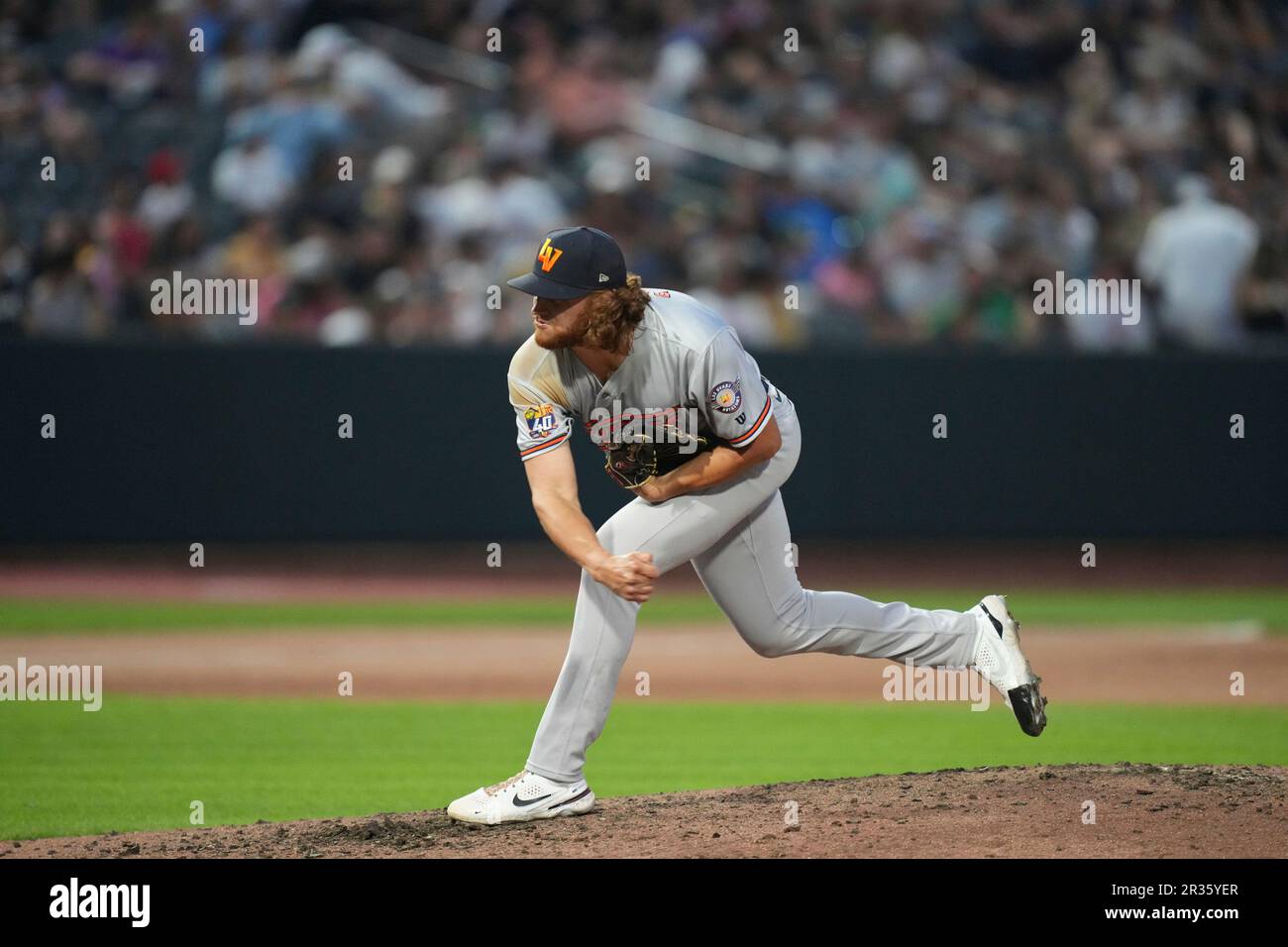 Salt Lake UT, USA. 20th May, 2023. Las Vegas pitcher Colin Palouse (32 ...