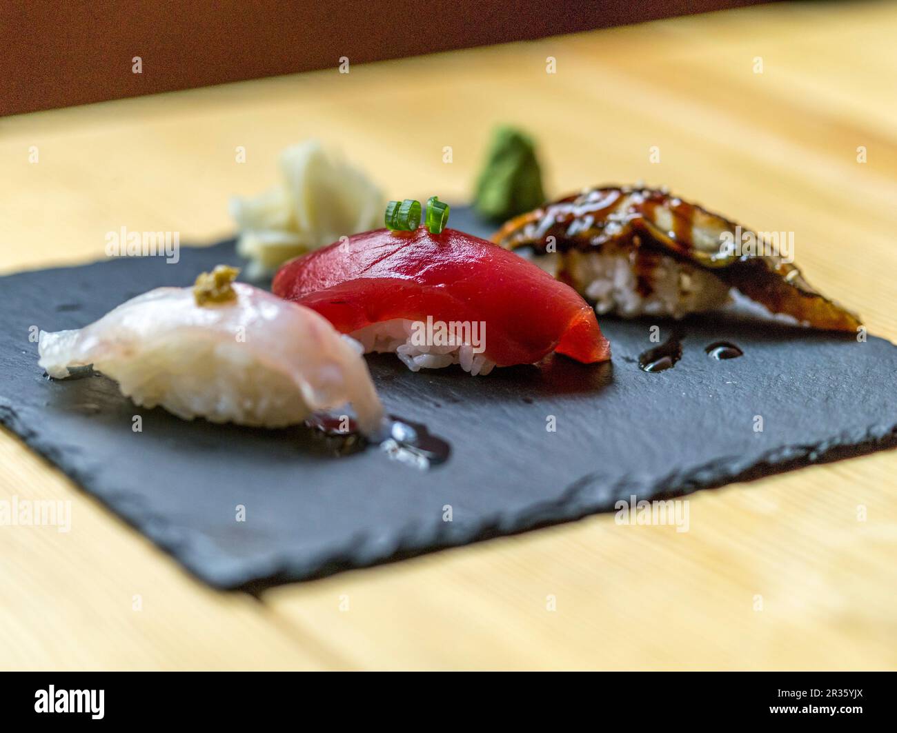 Three types of sushi hi-res stock photography and images - Alamy