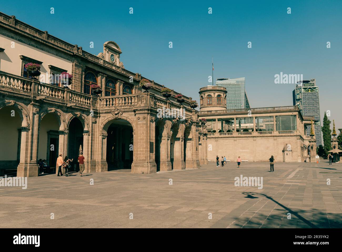 Mexico City, FEB 2023 The historical castle - Chapultepec Castle . High ...