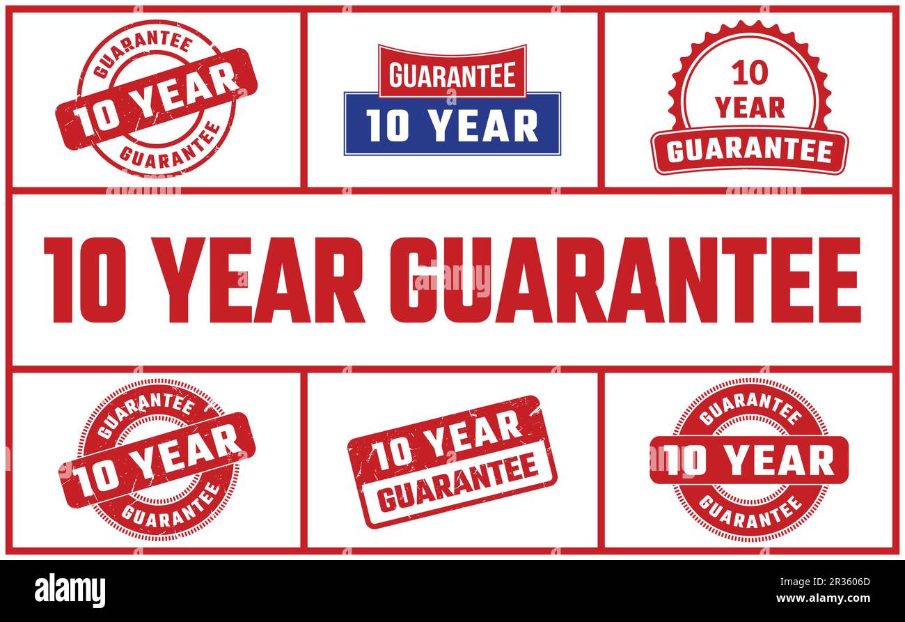10 Year Guarantee Rubber Stamp Set Stock Vector Image & Art - Alamy
