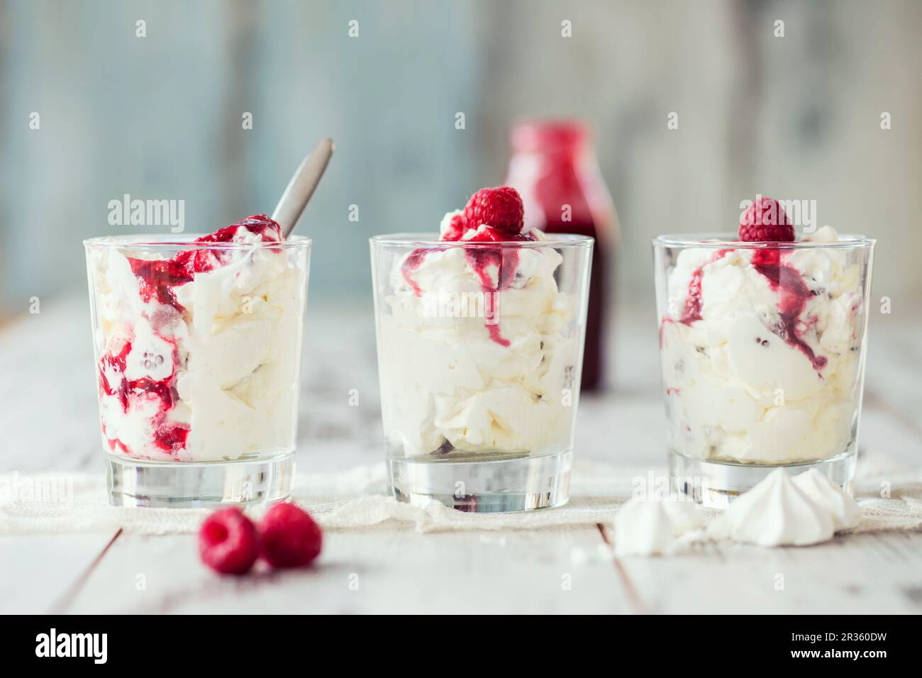Eton Mess with raspberries Stock Photo - Alamy