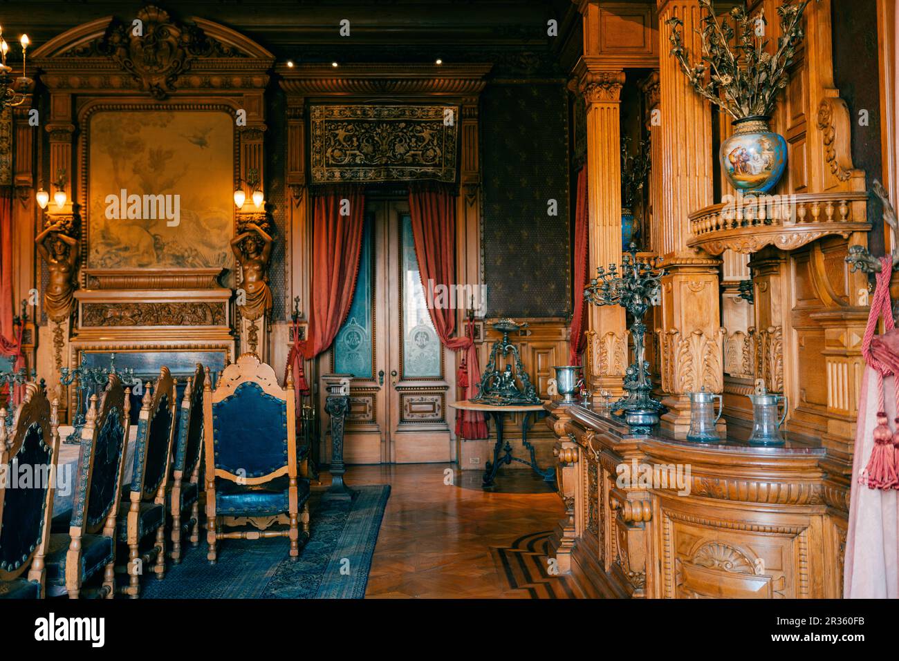 Mexico City, FEB 2023 Interior view of the historical castle ...
