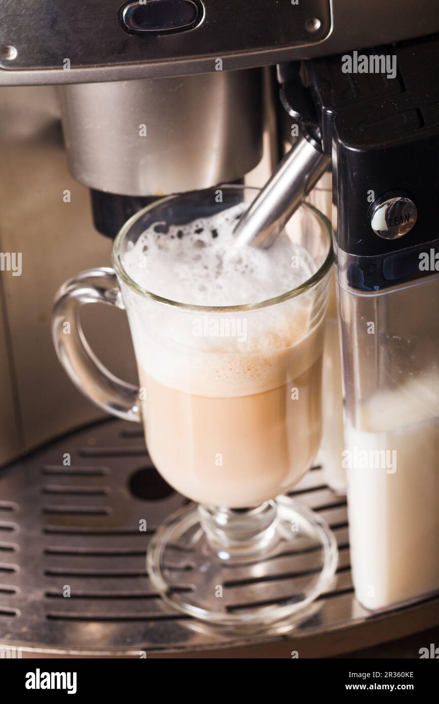 Double espresso with milk hi-res stock photography and images - Alamy