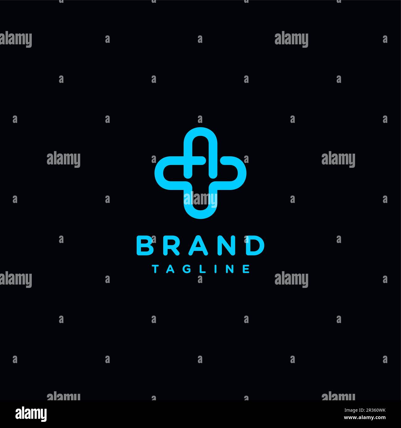 Simple Letter A Plus Logo Design. Letter A With Continuous Lines ...