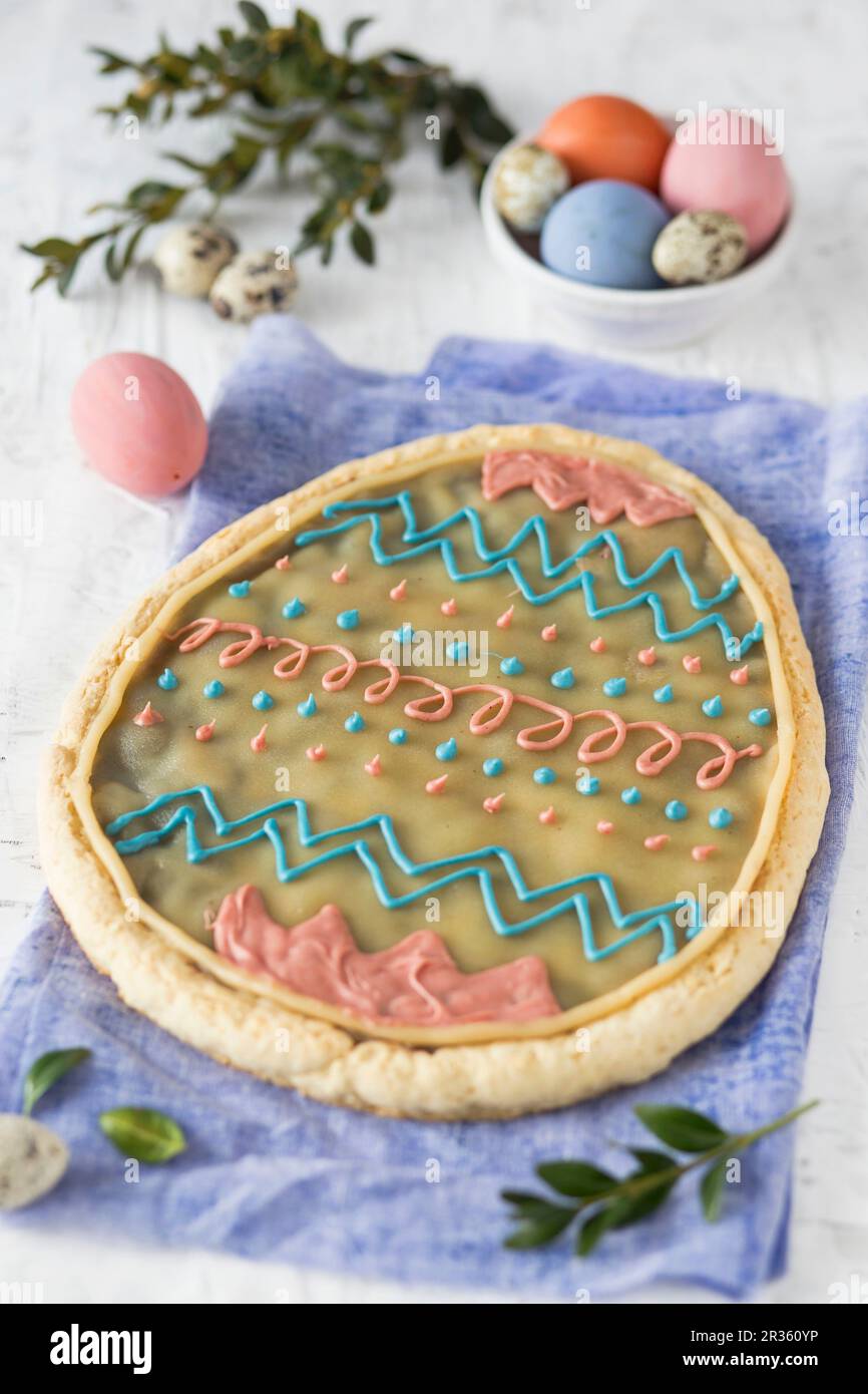 Mazurek (Polish Easter cake) with marzipan and chocolate Stock Photo ...