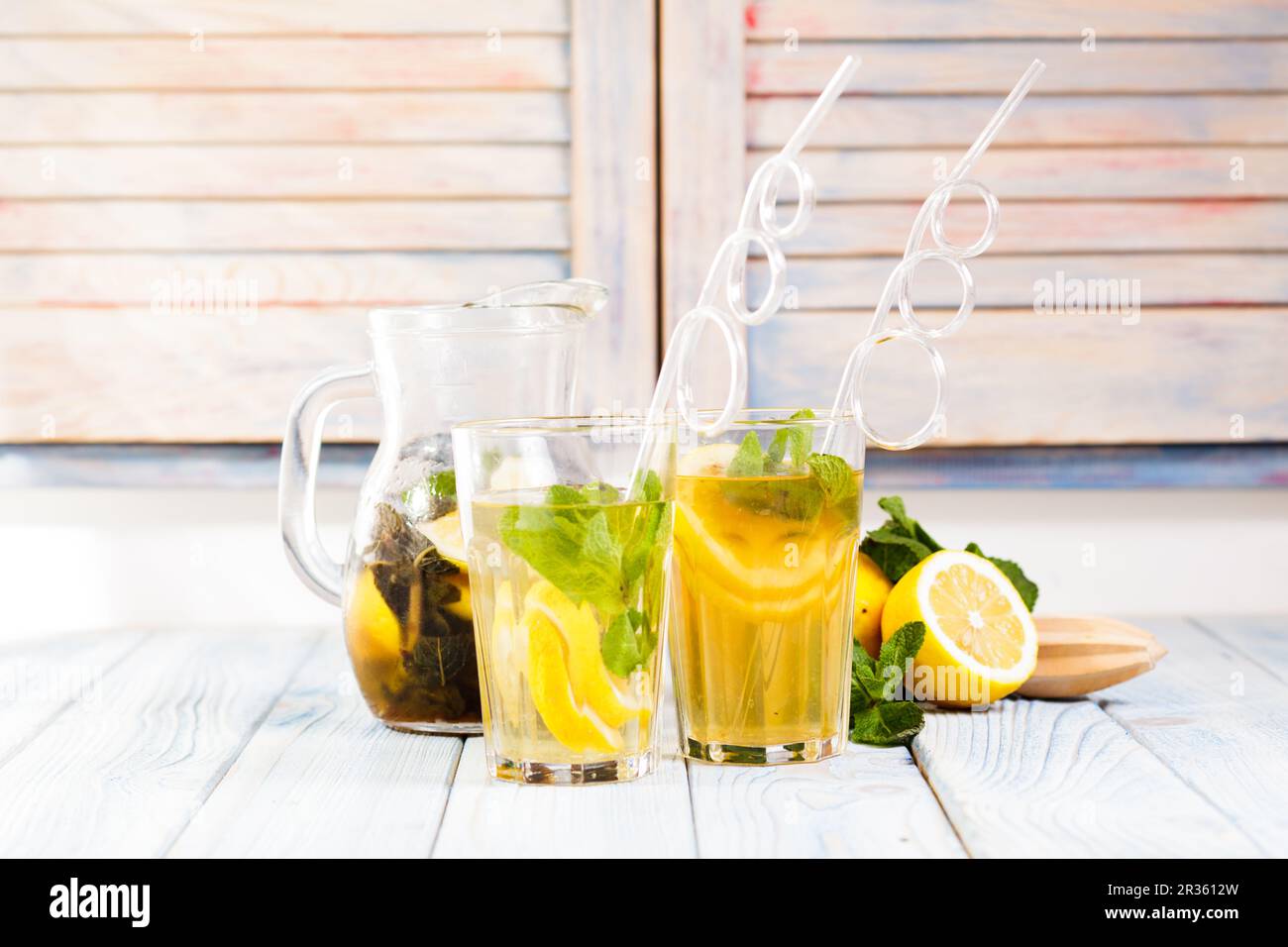 Lemonade in glass Stock Photo - Alamy