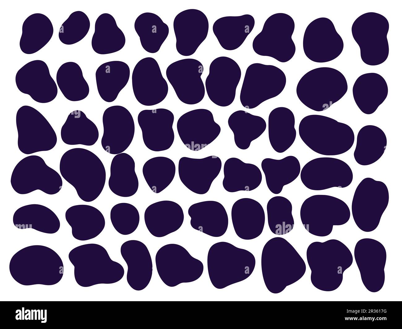 Set of abstract silhouette stains. Vector illustration. Random round ...