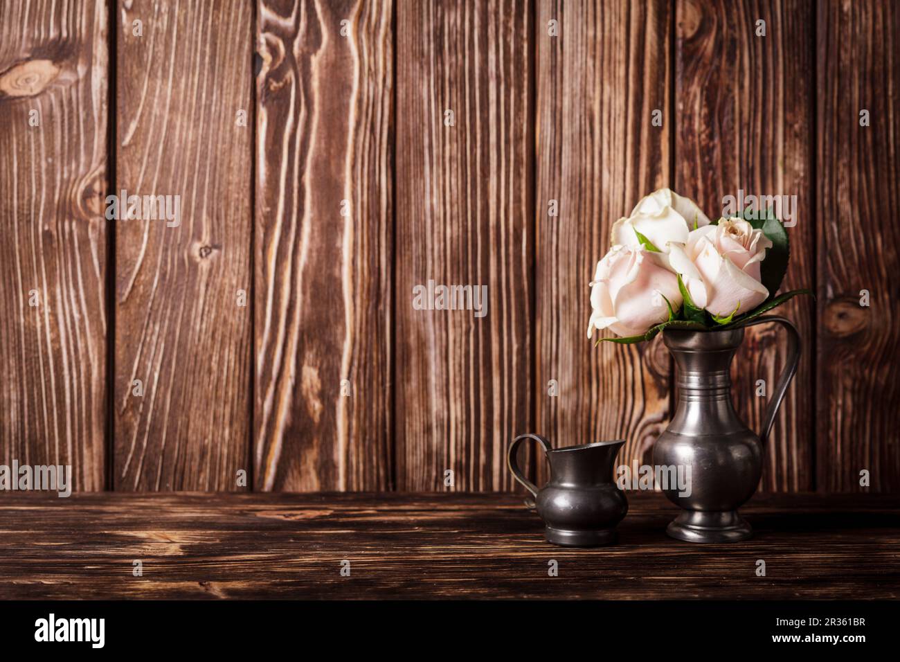 Vintage metal ware still life Stock Photo - Alamy