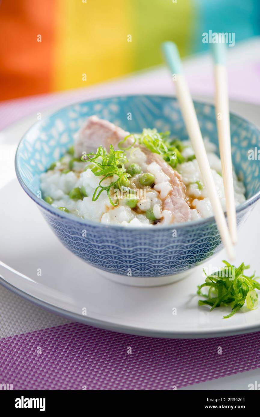 Rice congee with pork ribs (Japan Stock Photo - Alamy