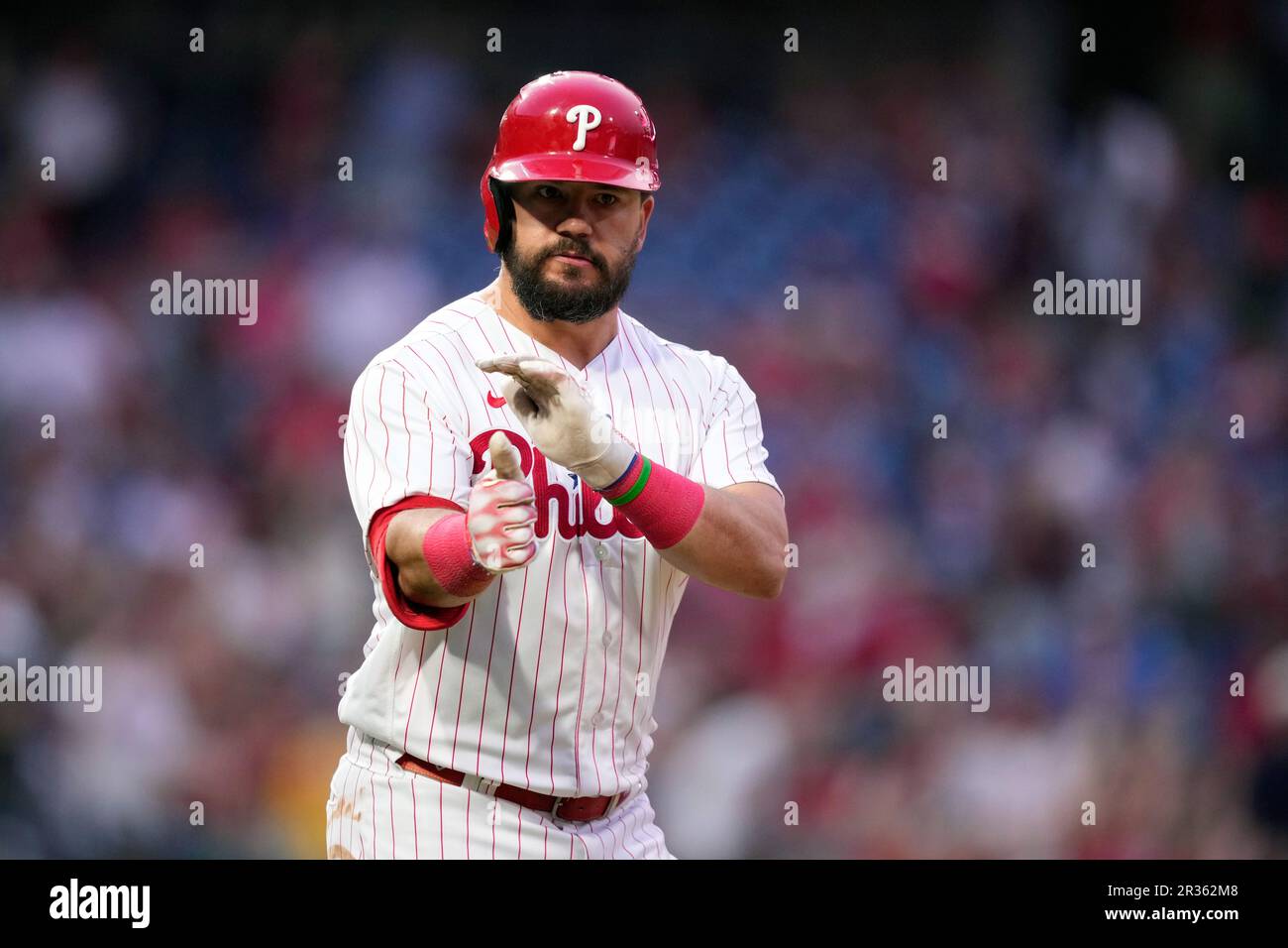 Philadelphia Phillies' Kyle Schwarber reacts after hitting a home run against Arizona ...