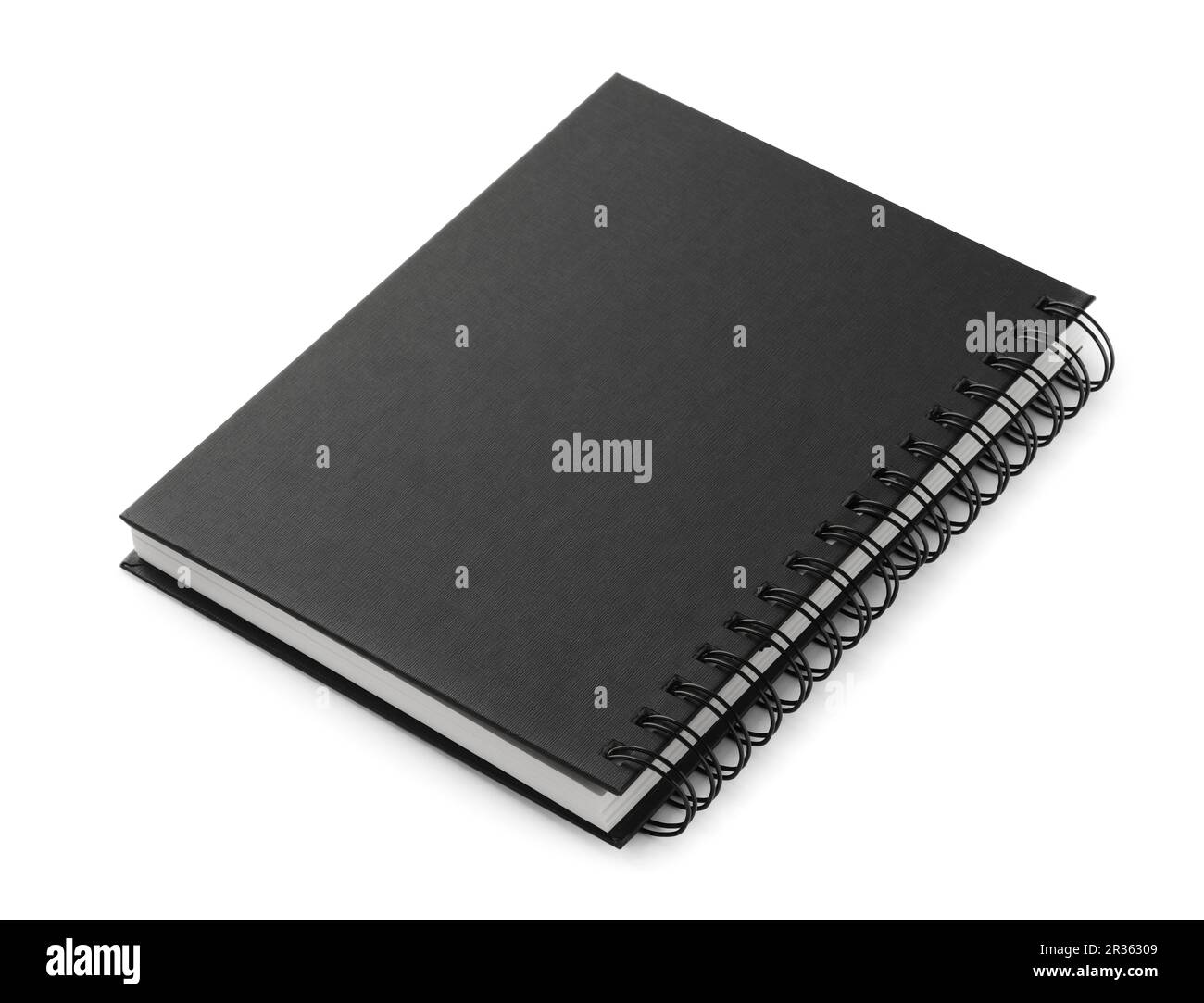 Closed black office notebook isolated on white Stock Photo - Alamy