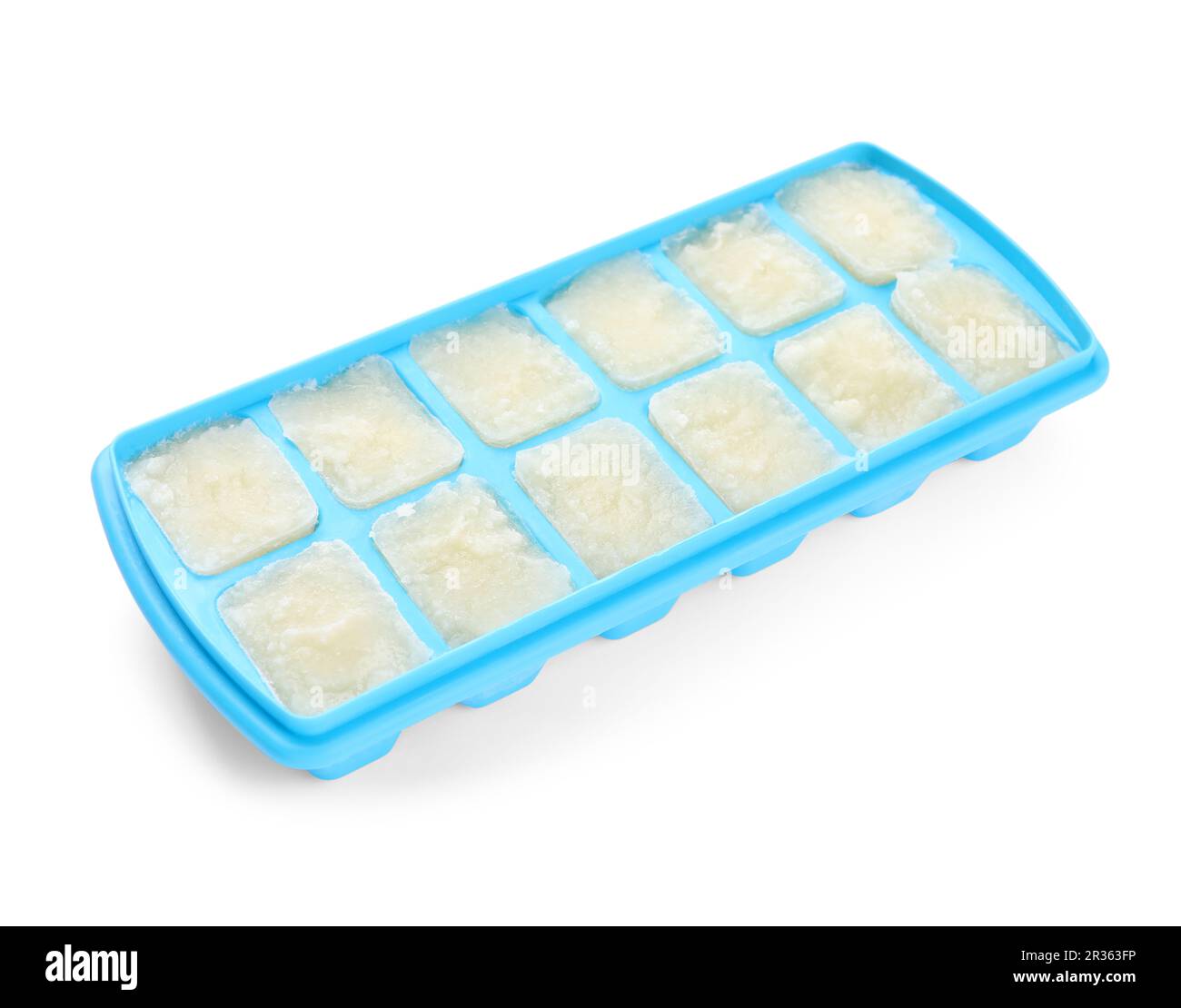 Cauliflower puree in ice cube tray isolated on white Stock Photo - Alamy