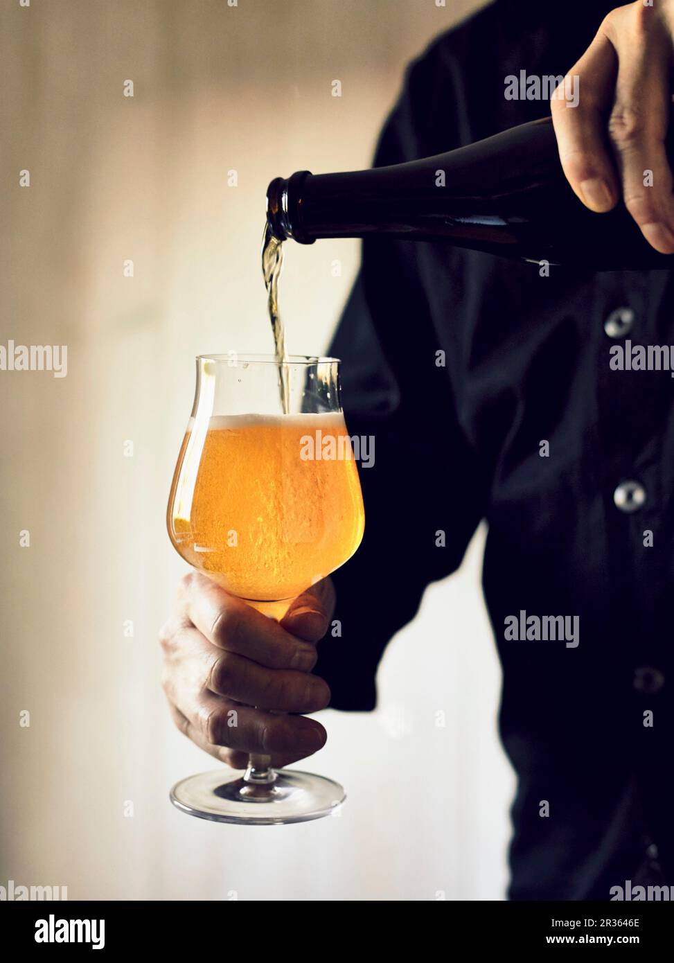 Man pouring craft beer in hi-res stock photography and images - Alamy