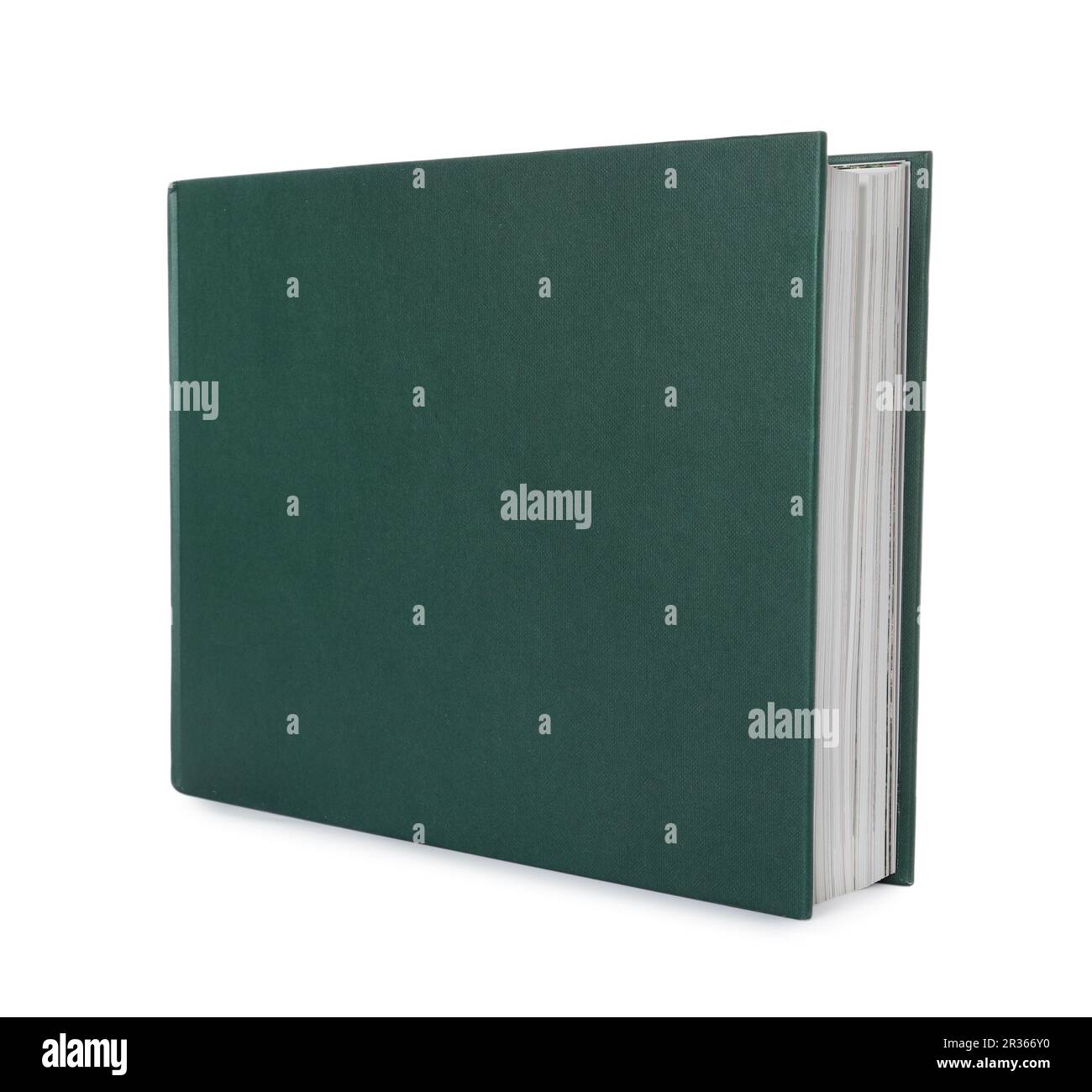 Closed book with green hard cover isolated on white Stock Photo - Alamy