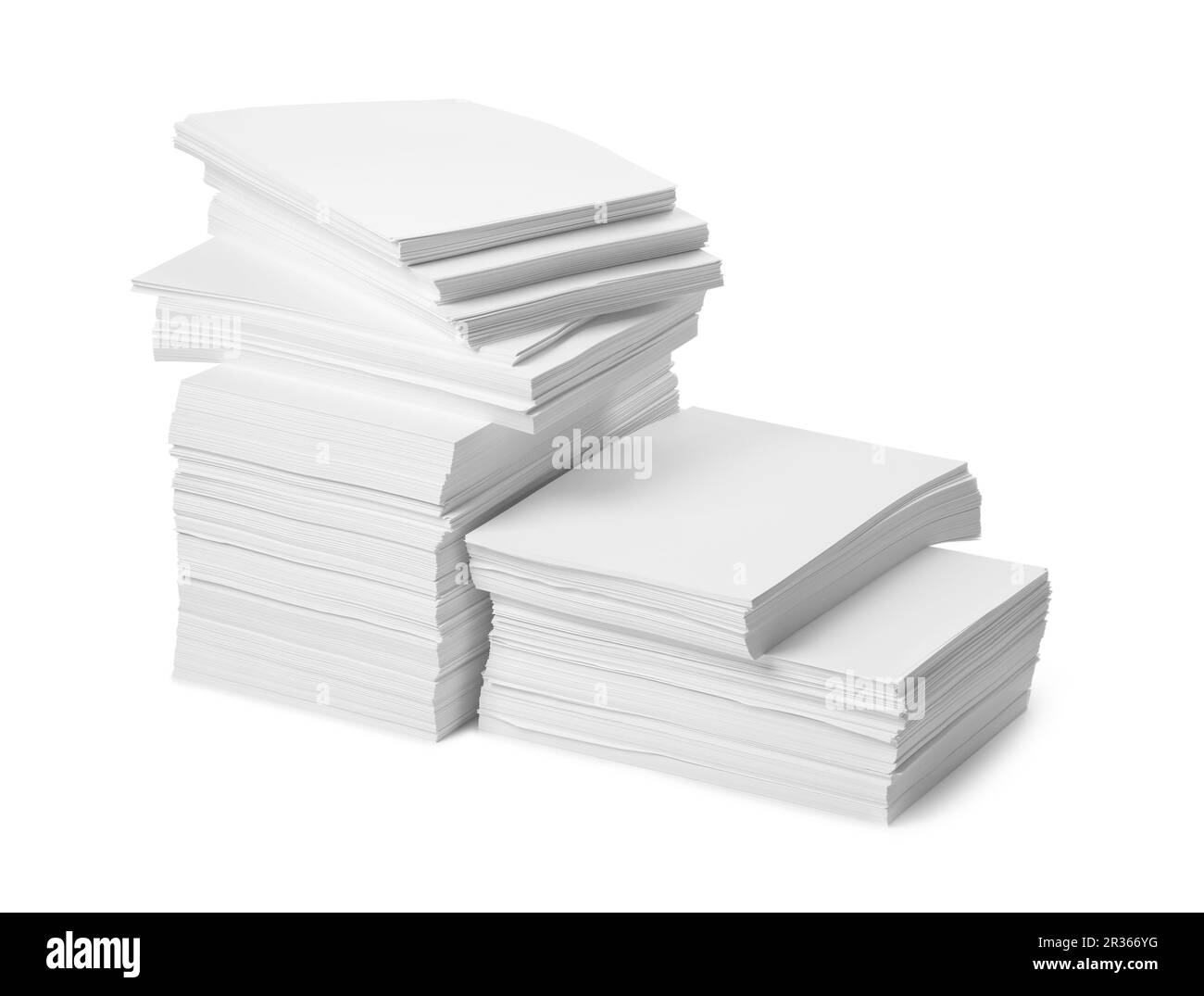 Stack recycled white paper paper Black and White Stock Photos & Images ...