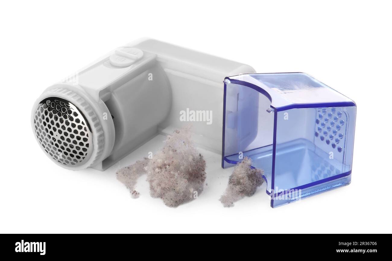Fabric shaver with fuzz isolated on white Stock Photo - Alamy