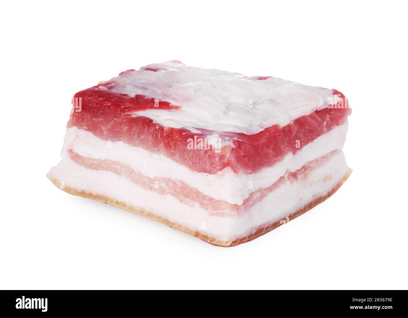 Piece of pork fatback isolated on white Stock Photo - Alamy
