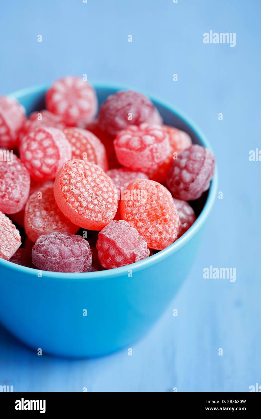 Raspberry and strawberry sweets Stock Photo - Alamy