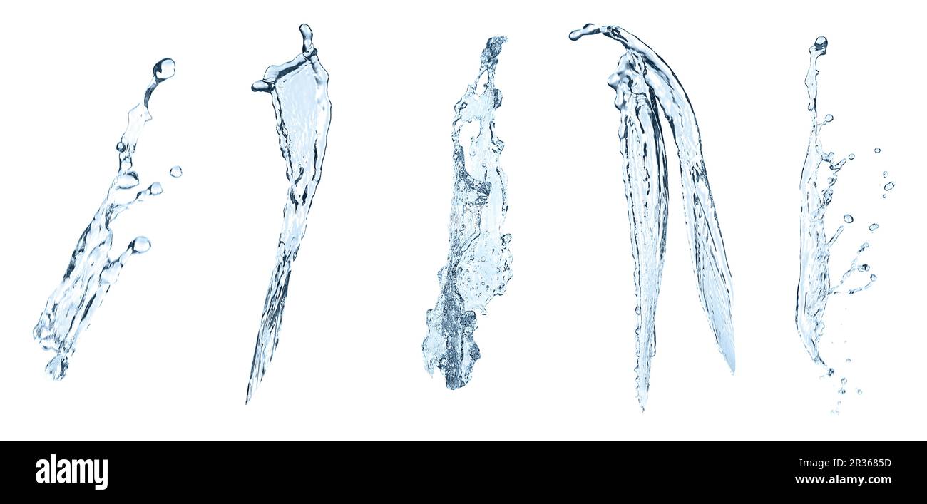 Set with splashes of pure water on white background. Banner design ...