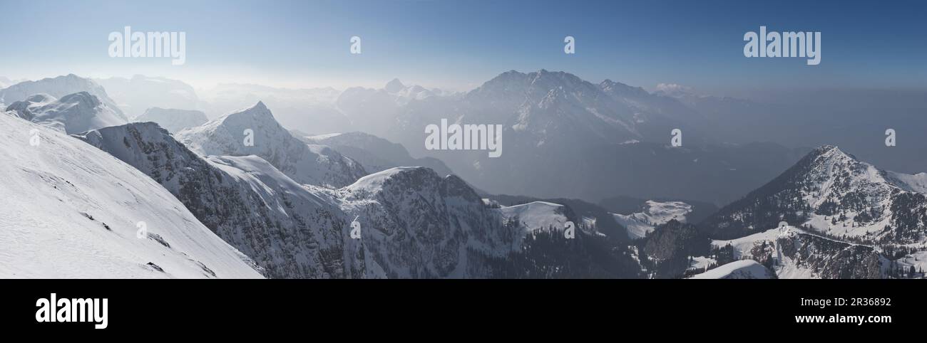 Panorama Hagen range with Mt. Watzmann Stock Photo - Alamy