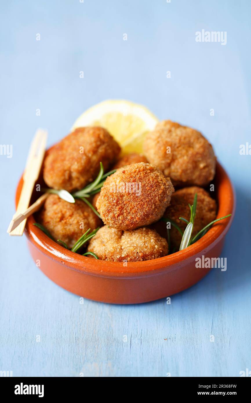 Croquetas de jamon (pork and serrano ham croquetes, Spain Stock Photo ...