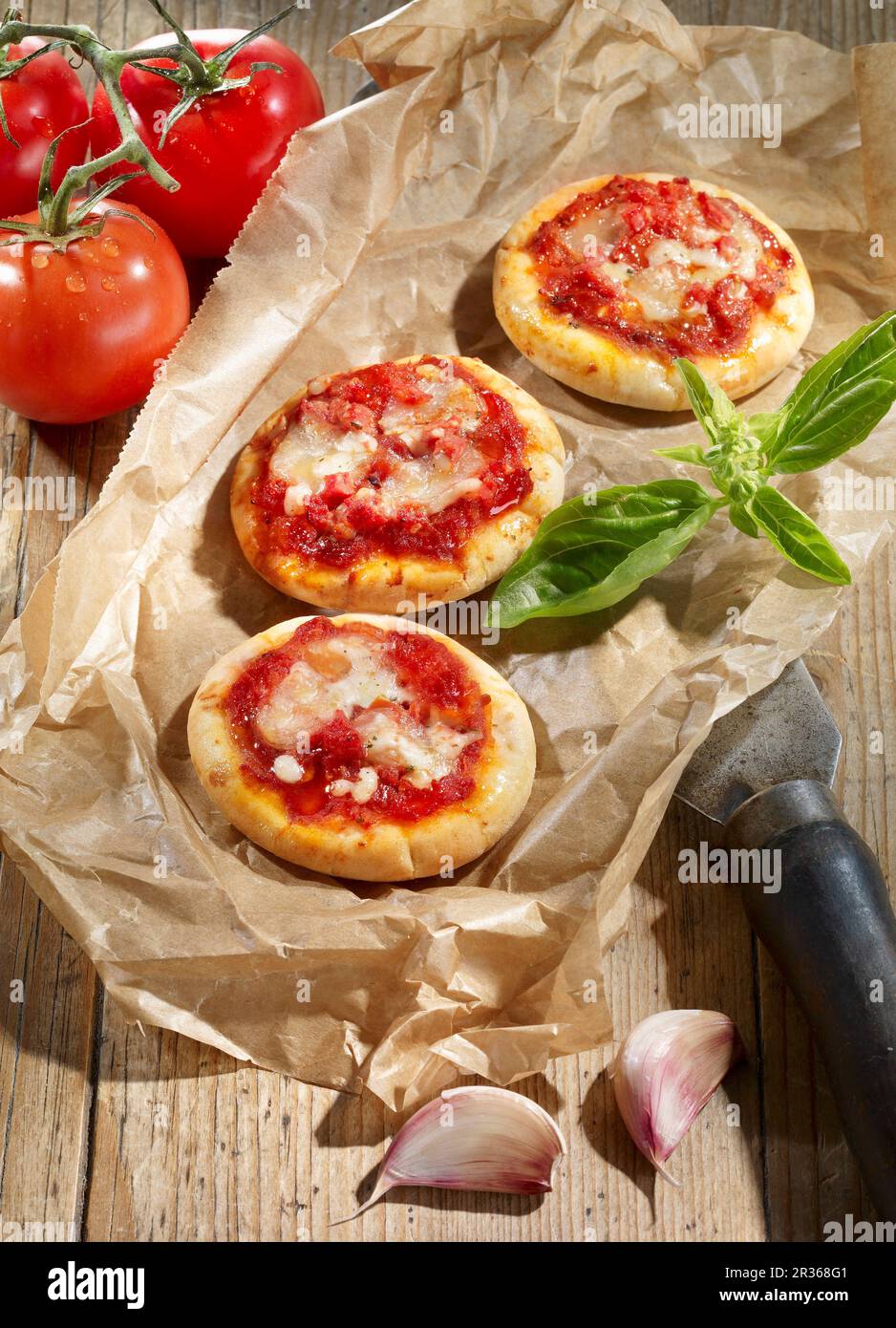 Mini pizzas in a dish hi-res stock photography and images - Alamy