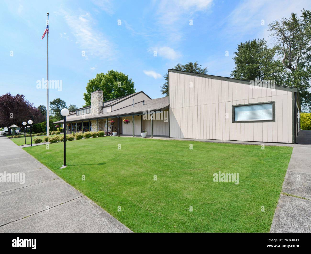 Modern housing development community center Stock Photo - Alamy