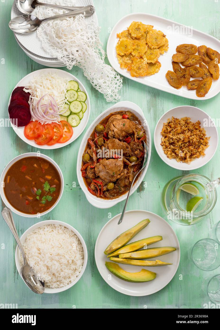 A traditional menu with chicken from the Dominican Republic Stock Photo ...