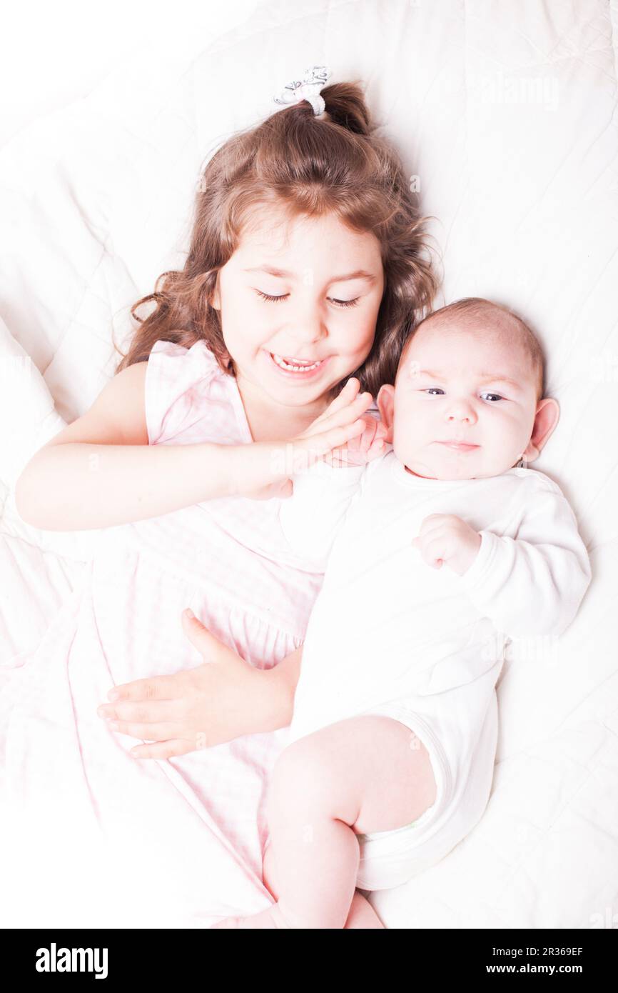 Sister with brother Stock Photo - Alamy