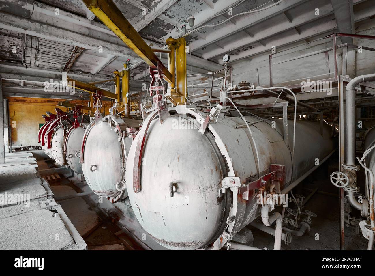 Big autoclaves in silica bricks production workshop Stock Photo - Alamy