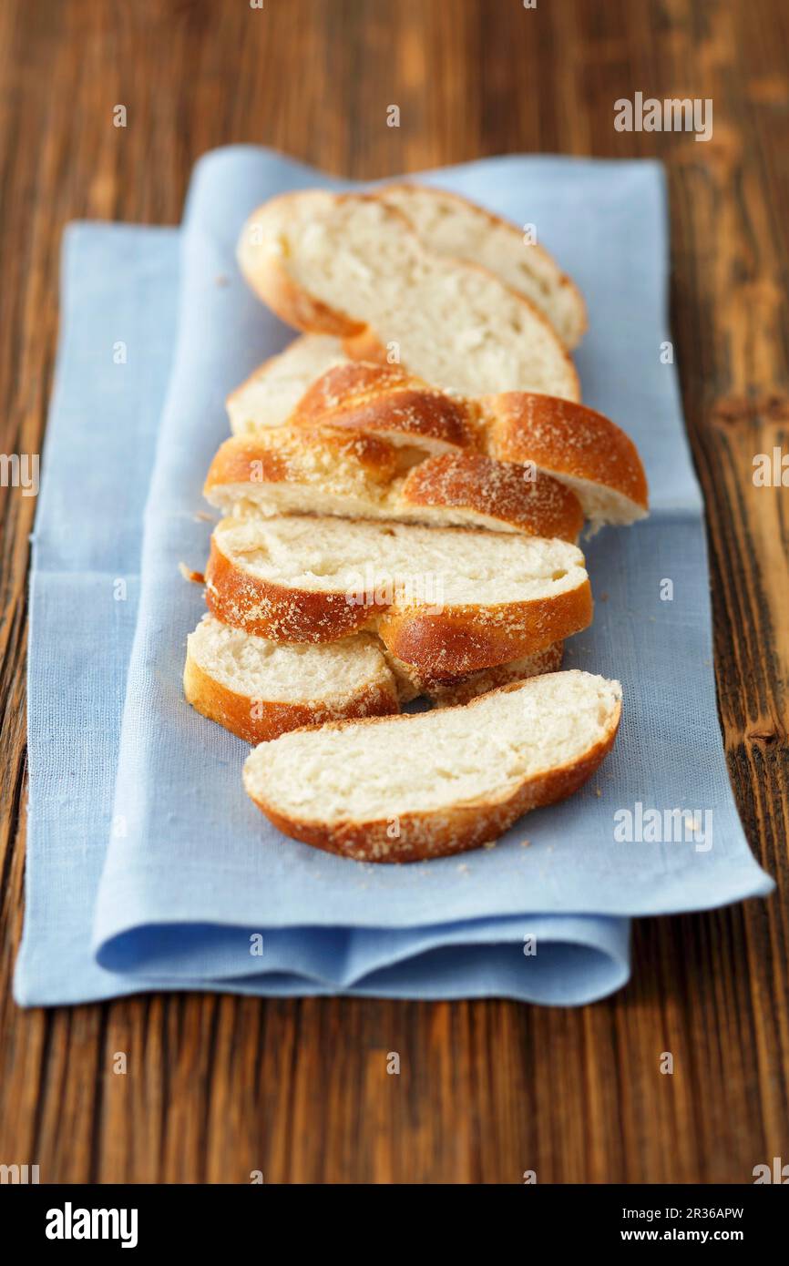 Sliced plaited bread Stock Photo - Alamy