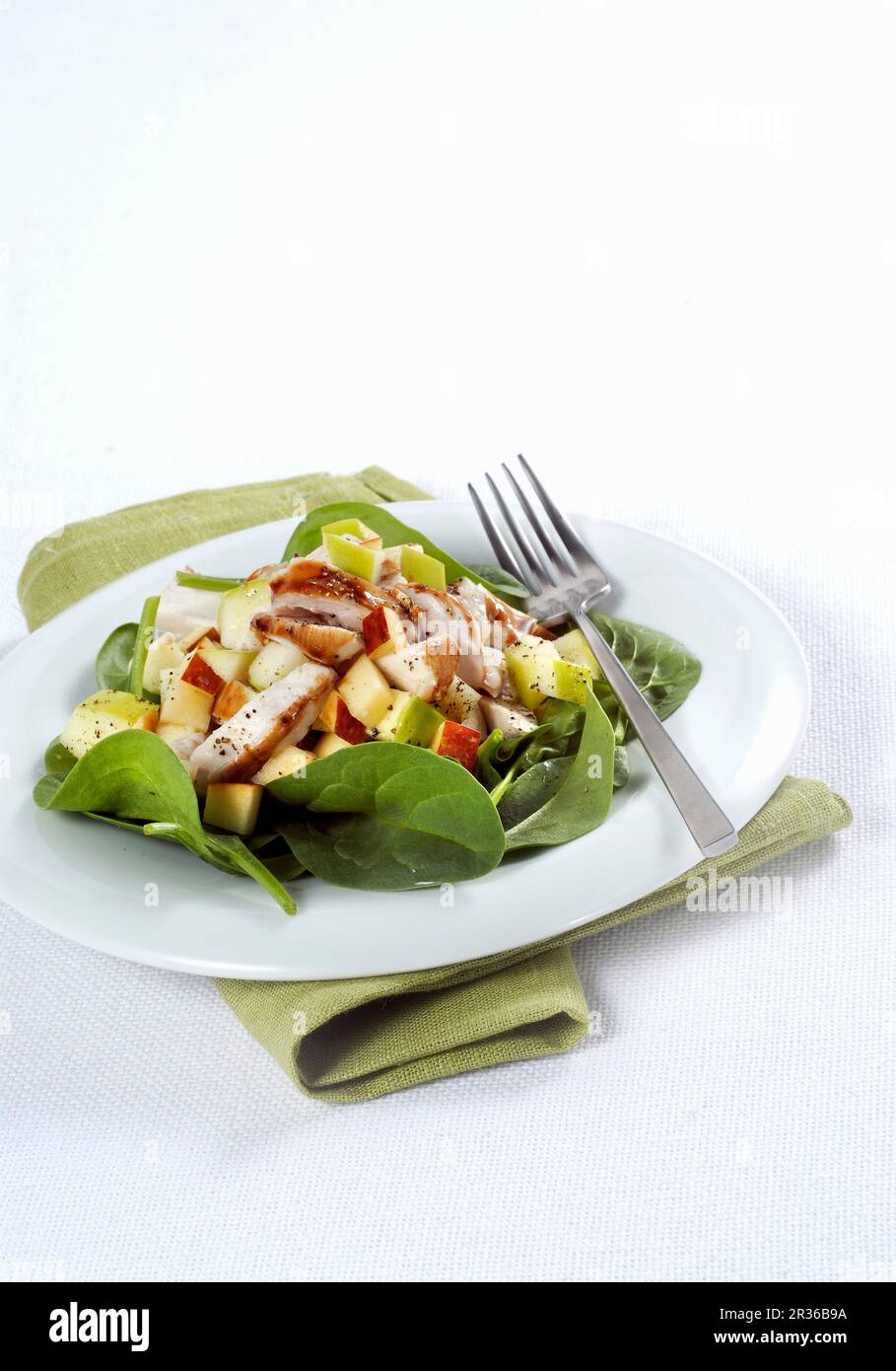 Rabbit salad with spinach Stock Photo - Alamy