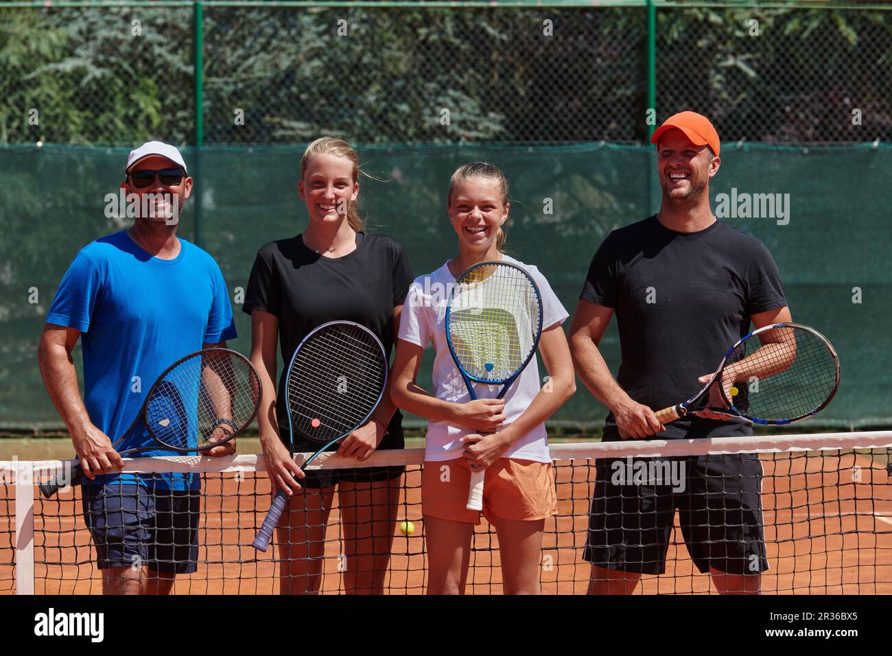 Tennis club together after hard training, showing their dedication ...