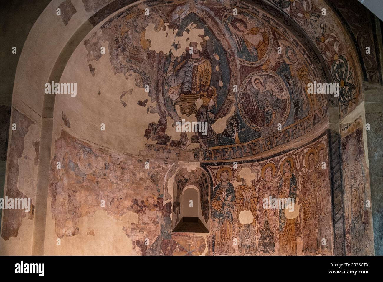 mural paintings of Ruesta, 12th century, fresco torn and transferred to ...