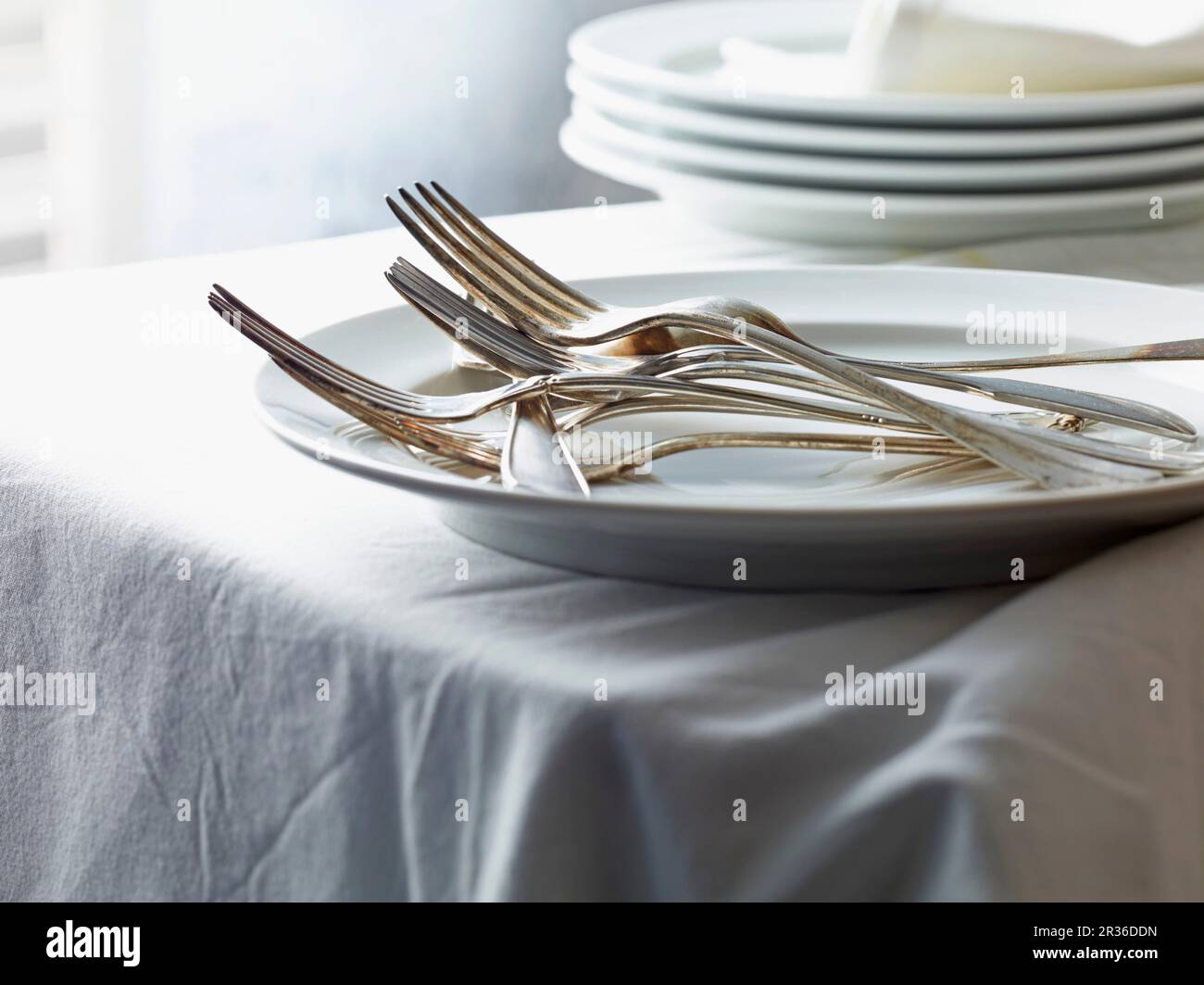 Silver forks plate on hi-res stock photography and images - Alamy