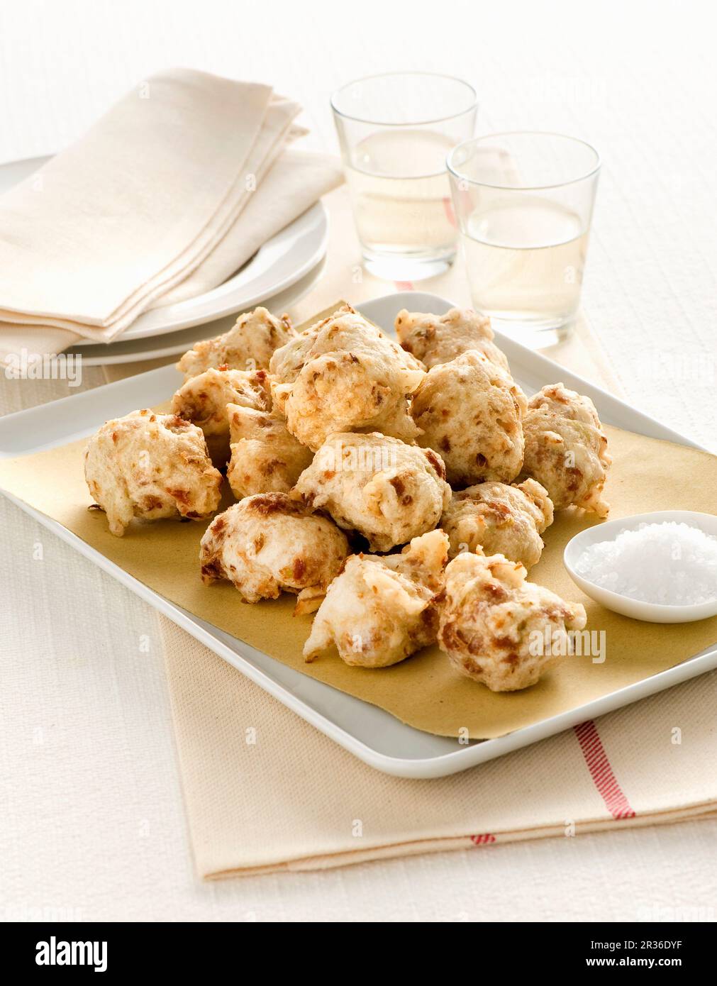 Frittelle al porro e salame (fried leek and salami bites, Italy Stock ...