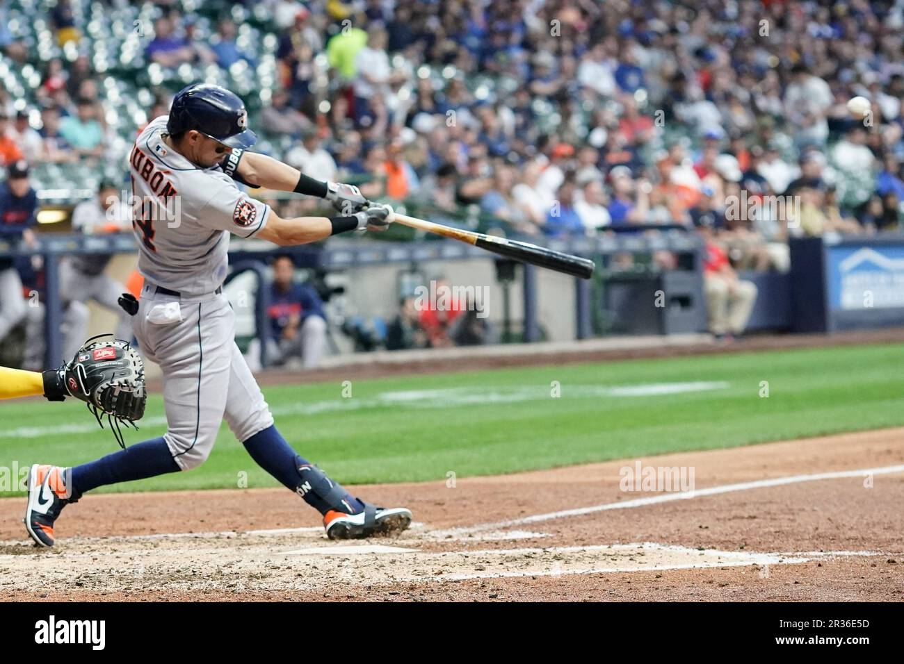 Houston Astros' Mauricio Dubon hits a home run during the fifth inning ...