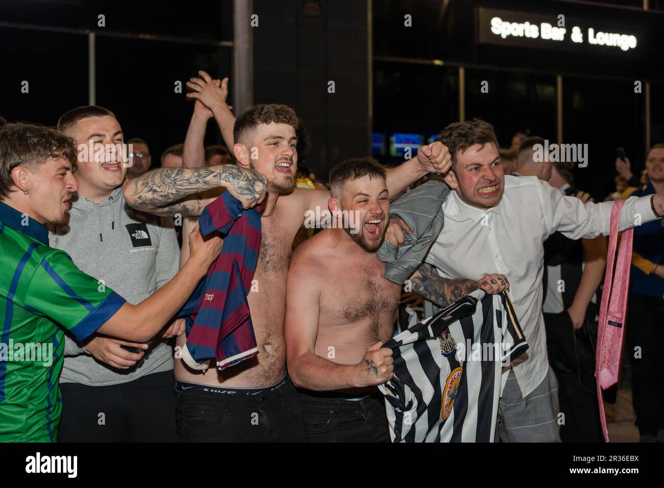 Newcastle upon Tyne, UK. 22nd May 2023. Newcastle United fans party in ...