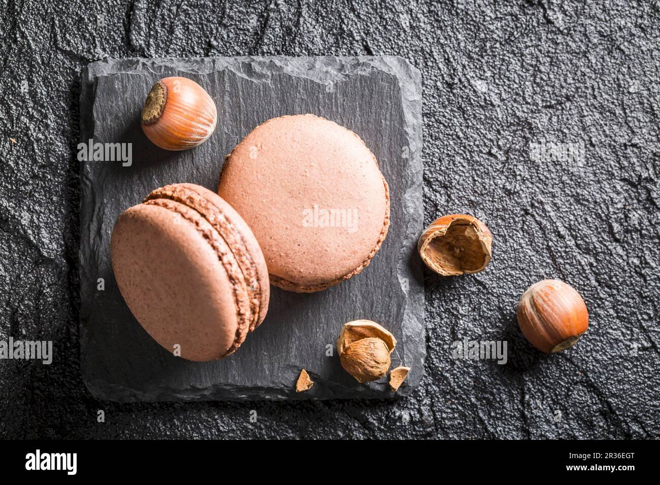 Hazelnut macaron hi-res stock photography and images - Alamy
