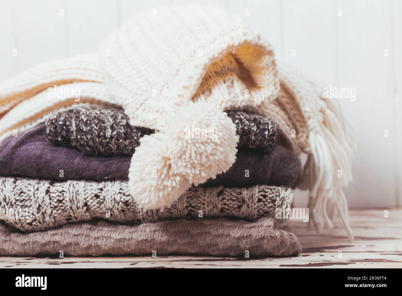Collection of woolen clothes Stock Photo - Alamy