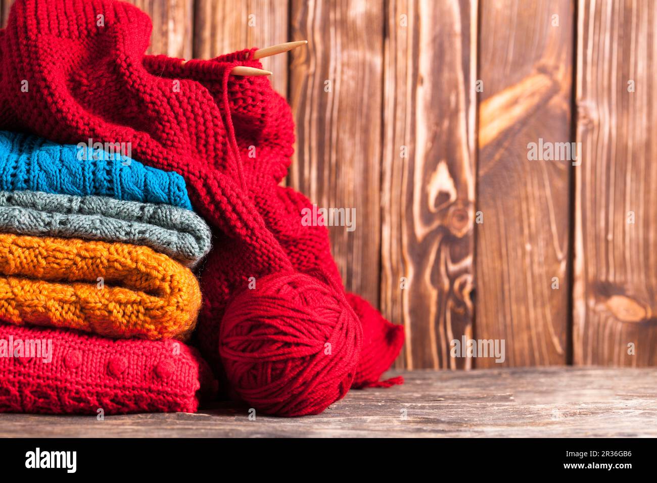 Color knitted clothes Stock Photo - Alamy